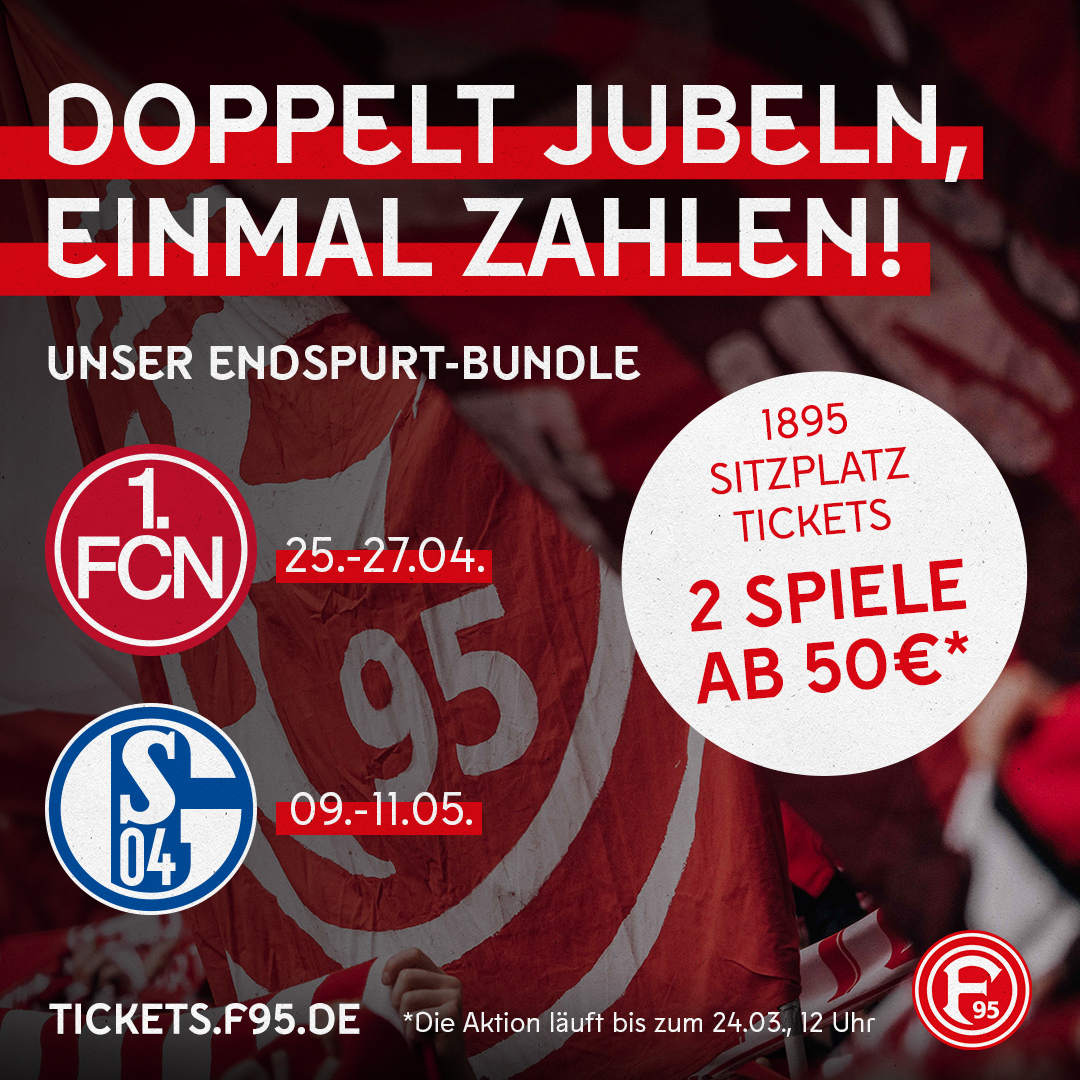 Fortuna Düsseldorf 1895: Fortuna bietet Ticket-Bundle für Saisonendspurt an