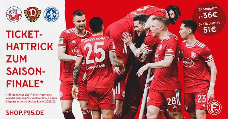 Fortuna Düsseldorf 1895: Ticket-Hattrick zum Saisonfinale