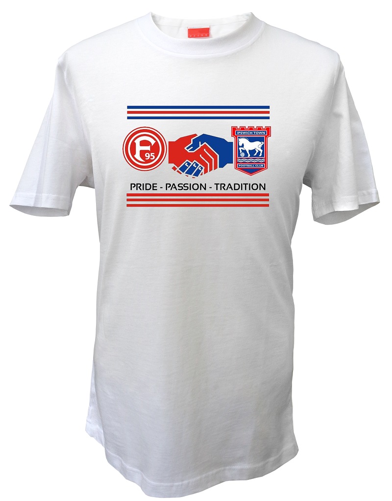 Fortuna Düsseldorf 1895: Fortuna bietet T-Shirt „F95-Ipswich“ an